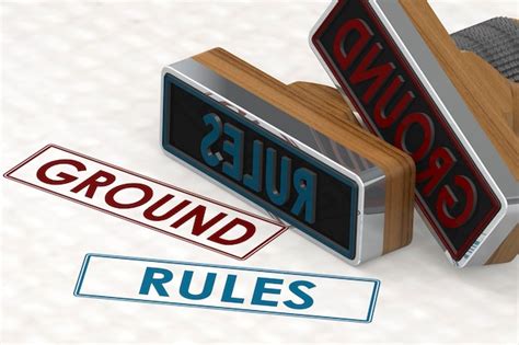 Premium Photo Rubber Stamp With Ground Rules Word