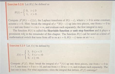 solved exercise 5 2 8 let h t be defined as