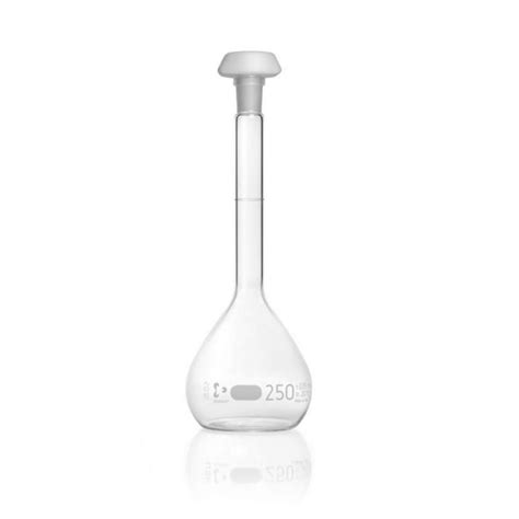 Duran® Volumetric Flask 250 Ml Class A Blue Graduation Batch Certificate One Graduation Mark