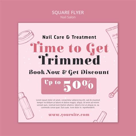 Free Psd Square Flyer Template For Nail Salon Business