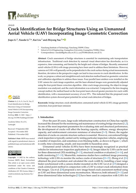 Pdf Crack Identification For Bridge Structures Using An Unmanned