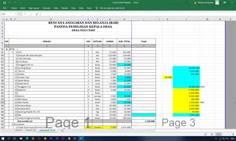 Contoh Rab Excel 49 Koleksi Gambar