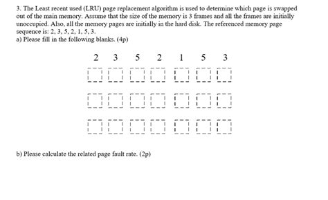 solved 3 the least recent used lru page replacement
