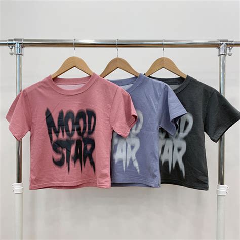 디에프엘엠 Y2k 무드스타 프린팅 크롭 반팔 티셔츠 3colors