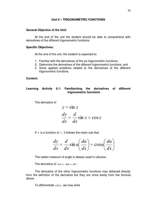 6 Trigonometric Functions Pdf
