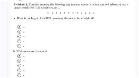 Solved Problem 2 ﻿consider Inserting The Following Keys