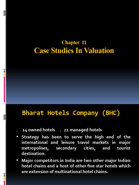 Chap 11 Case Studies In Valuation Pdf Cost Of Capital Valuation