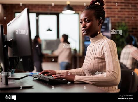 Software Developer Working With Html Script On Terminal Window Looking At Computer Screen And