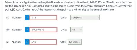 Solved Monochromatic Light With Wavelength 638 Nm Is