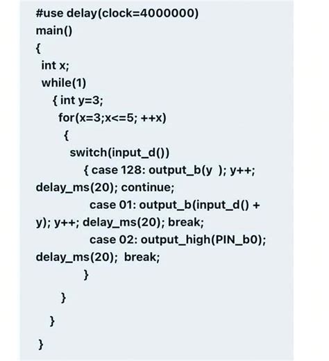 solved use delay clock 4000000 main { int x while 1 {