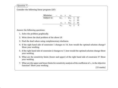 Solved Consider The Following Linear Program Lp