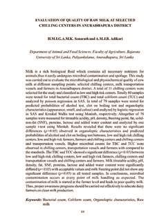 EVALUATION OF QUALITY OF RAW MILK AT Evaluation Of Quality Of Raw Milk At Pdf PDF PRO