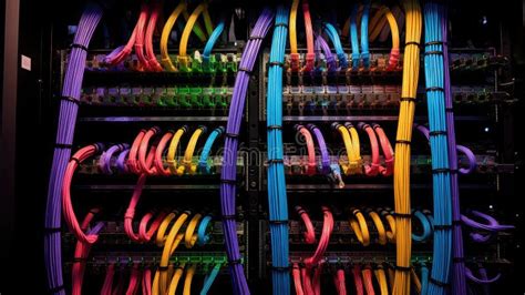Patch Server Room Cables Stock Illustration Illustration Of Rack