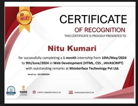 Nitu Kumari On Linkedin Msinterface