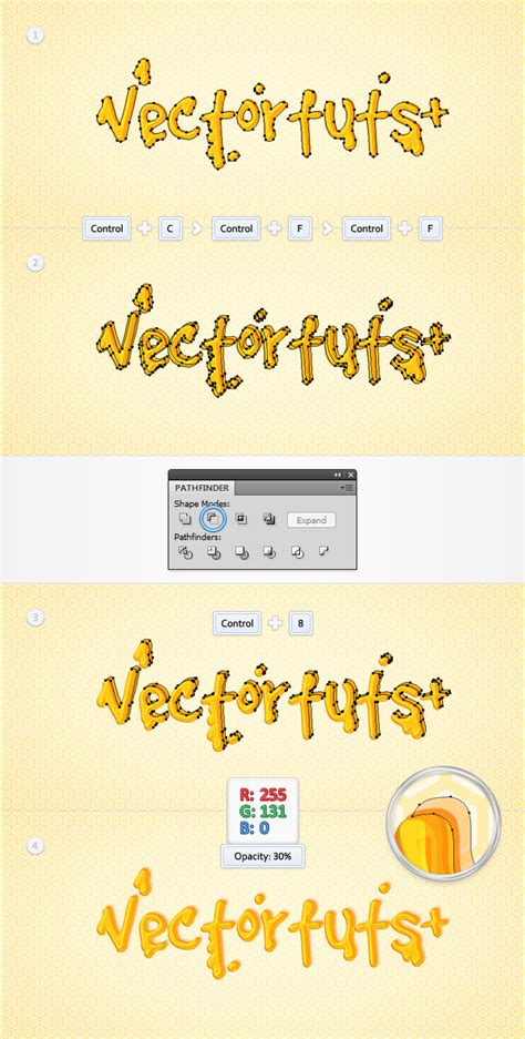 How To Create A Detailed Honey Text Effect In Adobe Illustrator Envato Tuts