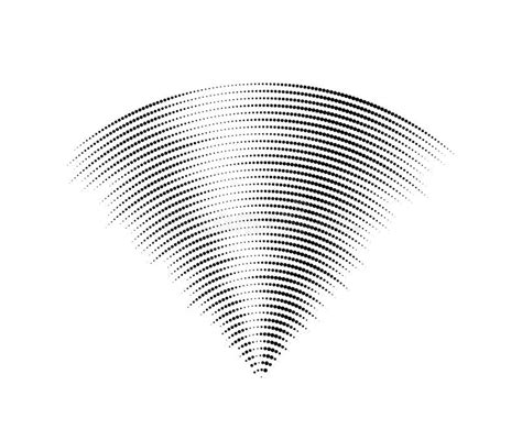 Dotted Sound Wave Signal Radio Or Music Audio Concept Epicentre Or Radar Icon Stock Vector