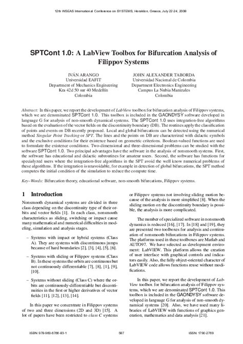 Pdf Sptcont 1 0 A Lab View Toolbox For Bifurcation Analysis Of Filippov Systems