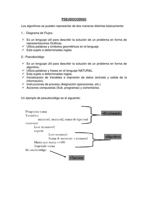 pseudocodigo pdf algoritmos lenguaje de programación