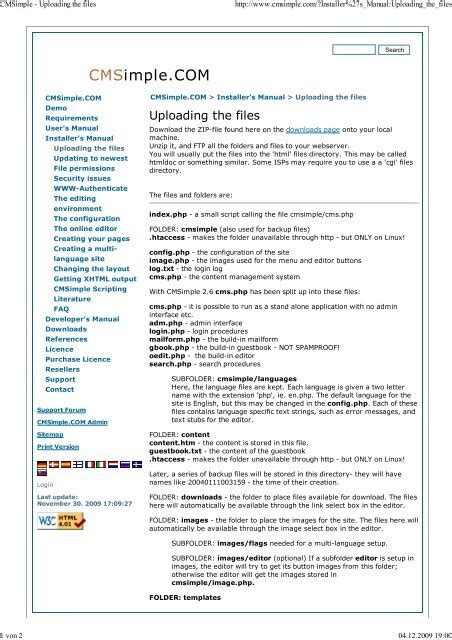 CMSimple Uploading The Files Parent Directory