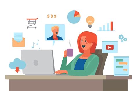 개별 멀티 태스킹 개념 무료 벡터