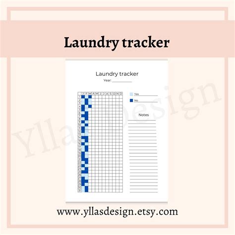 Laundry Tracker Printable Pdf Journal Page Laundry Daily Tracker