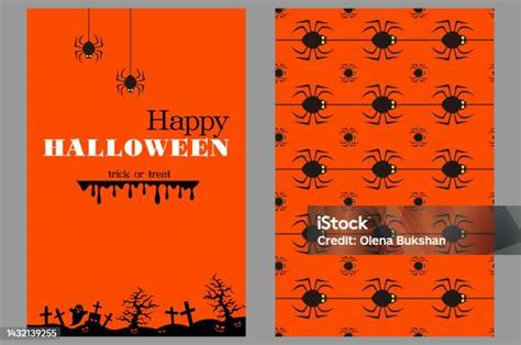 할로윈 배너 파티 초대장 개념 배경 거미가있는 휴일 디자인 글꼴 텍스트 레터링 종이 컷 스타일 벡터 일러스트 레이 션 Publicity Event에 대한 스톡 벡터 아트 및