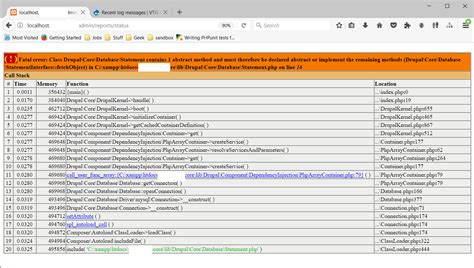 Fatal Error Class Drupalcoredatabasestatement Contains 1 Abstract Method And Must Therefore