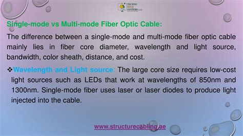 Ppt What Is The Difference Between Multi Mode And Single Mode Fiber Optic Cabling Powerpoint