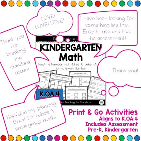 K Oa 4 Decompose Numbers From 1 To 9 To Find 10 Kindergarten Chaos