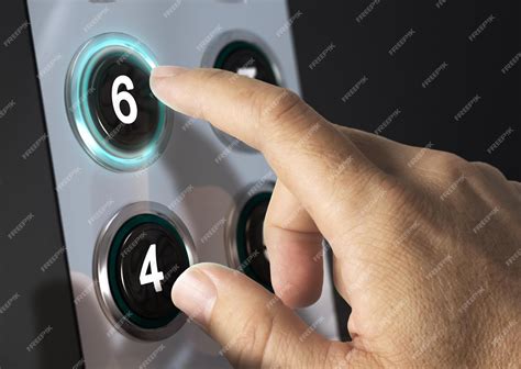 Premium Photo Elevator Buttons With Finger Pressing The Number Six