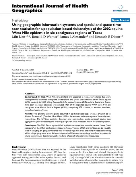 Pdf Using Geographic Information Systems And Spatial And Space Time Scan Statistics For A