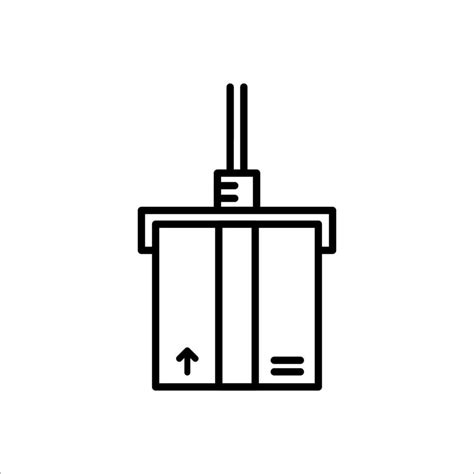 Crane Loading Carton Box Thin Line Icon Vector And Illustration