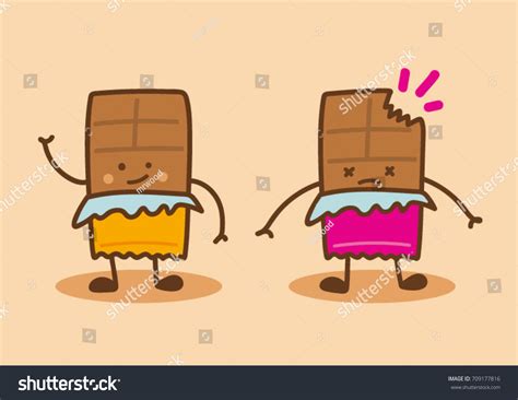 Cute Chocolate Bar Character Cartoon Vector Stock Vector Royalty Free