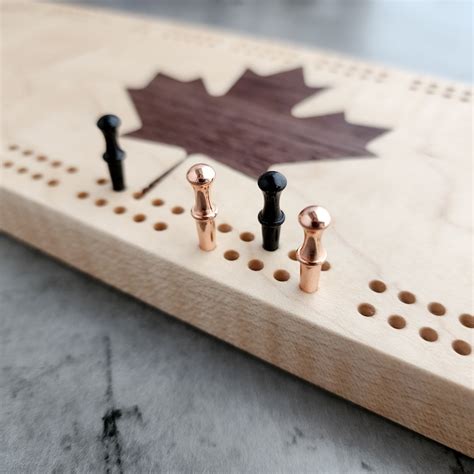 Canada Cribbage Board With Maple Leaf Card Player T Canada Day Etsy