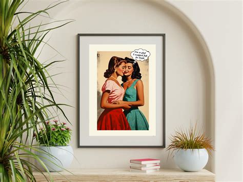 Retro Lesbian Wall Art Poster Print Framed Or Unframed Lgbtq Artwork