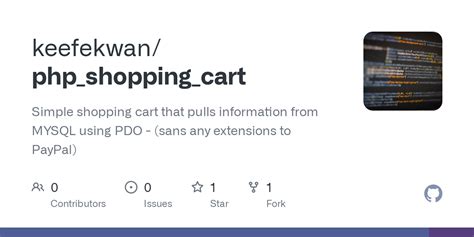 Github Keefekwanphpshoppingcart Simple Shopping Cart That Pulls