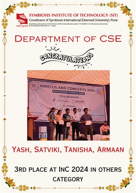 Department Of Computer Science And Information Technology Engineering Sit Pune On Linkedin