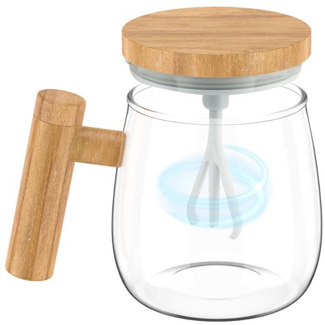 Qenwkxz 400ml Self Stirring Coffee Mug, Electric Mixing Cup with Handle ...