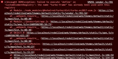 uncaught domexception when clicking a link for the first time · issue