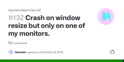 crash on window resize but only on one of my monitors · issue 132