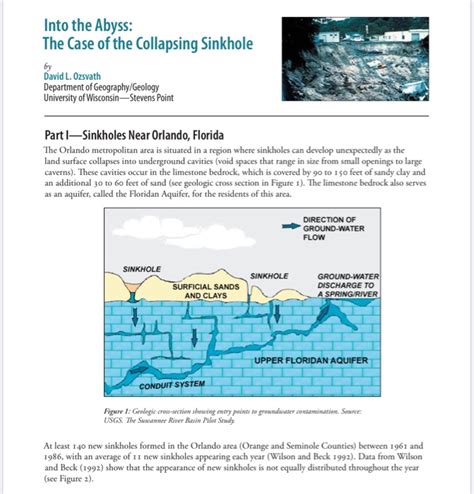 Solved Into The Abyss The Case Of The Collapsing Sinkhole