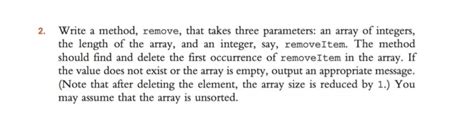 solved 2 write a method remove that takes three