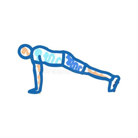 Push Ups Arm Fitness Exercise Icon Doodle Illustration Stock Vector Illustration Of Sketch
