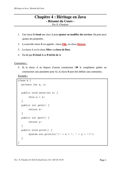 Solution Chap H Ritage En Java V Studypool