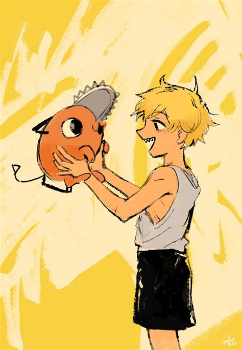 Denji And Pochita Chainsaw Man Drawn By Lodrws Danbooru