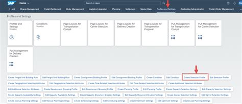 Sap Tm Navigate Selection Profiles For Logistics Management