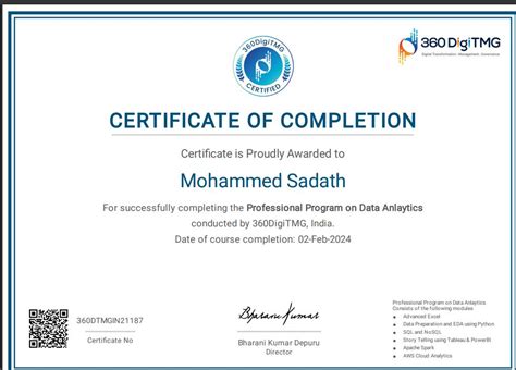 Mohammed Sadath On Linkedin In The 360 Digitmg Course Data Analytics Is Approached With A