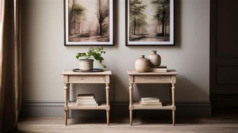 Premium Photo Australian Landscape Inspired Wooden Side Tables With Serene Ambiance
