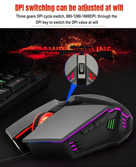 Gaming Keyboard Mice Blue Switch Mechanical Keyboard Mouse Combo 104 Keys Wired RGB LED Rainbow