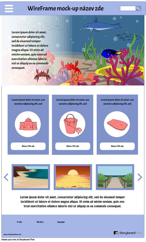 Firemní Wireframe Vs Mock Up Dokončeno 1 Storyboard
